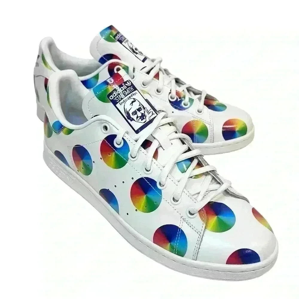 Adidas Stan Smith Color Wheel Art Prism Leather Shoes… - Gem